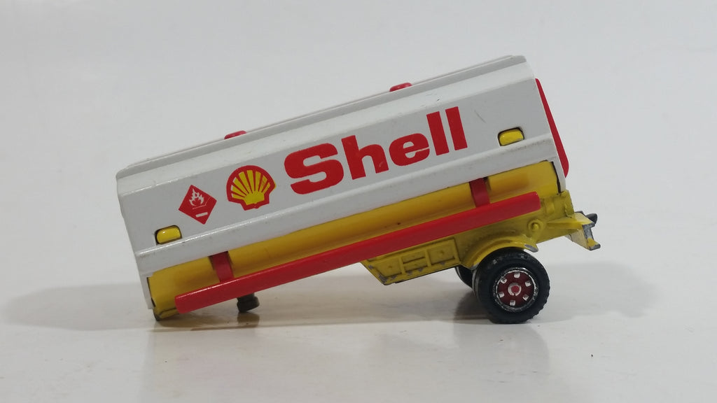 Vintage Majorette Shell Oil Fuel Tanker Trailer Yellow , Red White Die ...
