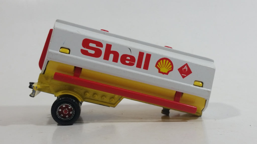 Vintage Majorette Shell Oil Fuel Tanker Trailer Yellow , Red White Die ...