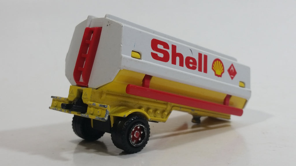 Vintage Majorette Shell Oil Fuel Tanker Trailer Yellow , Red White Die ...