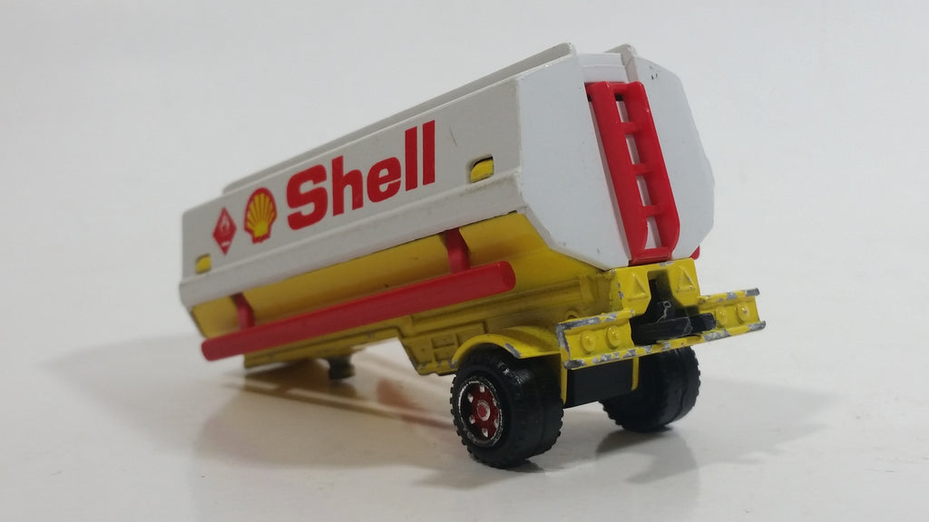 Vintage Majorette Shell Oil Fuel Tanker Trailer Yellow , Red White Die ...