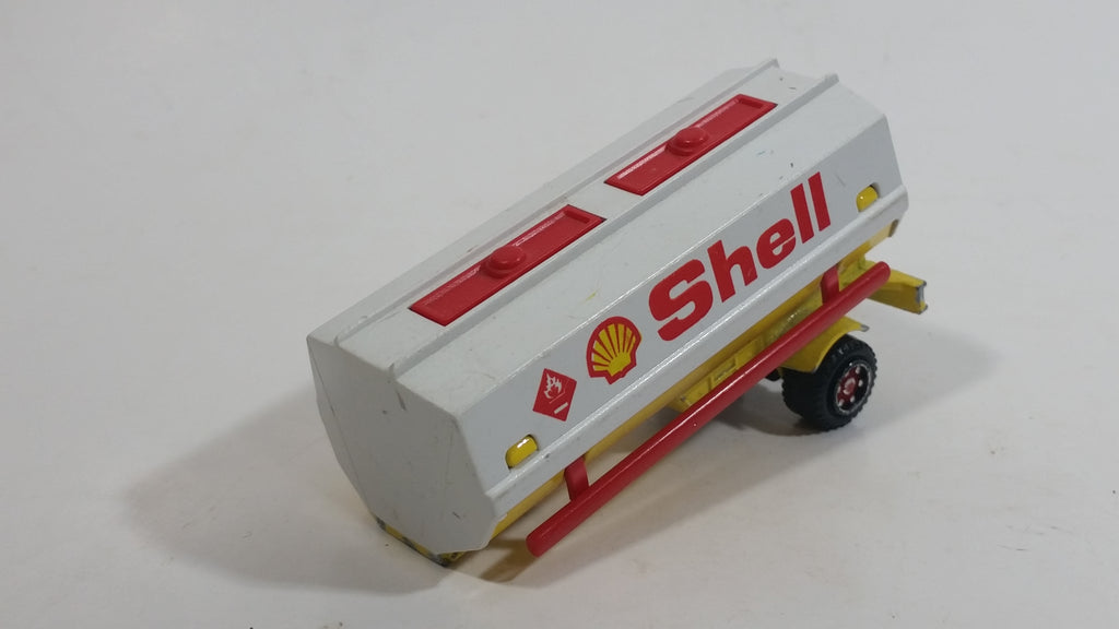 Vintage Majorette Shell Oil Fuel Tanker Trailer Yellow , Red White Die ...