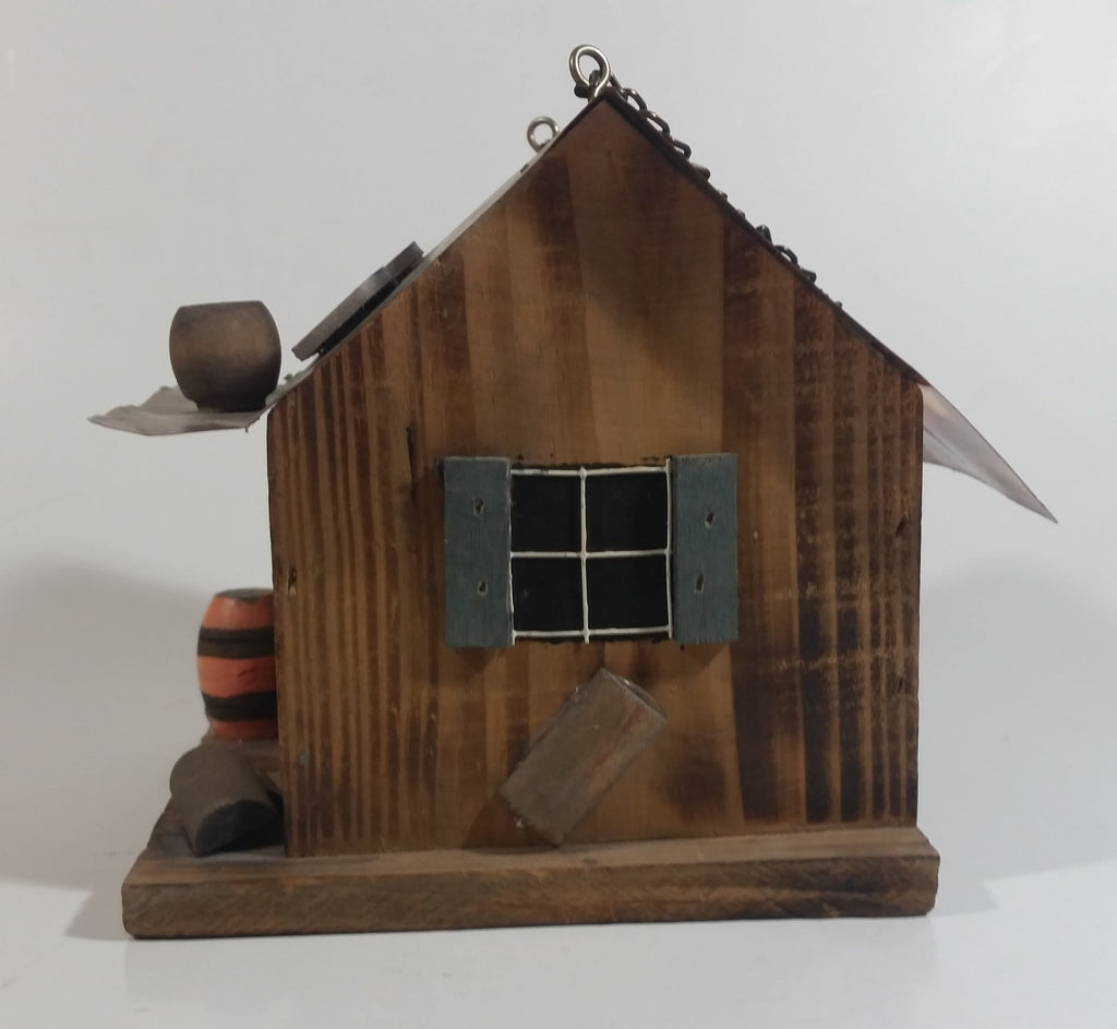 Folk Art Bait Shop Building Wooden Model with Copper Metal Roof Fishin ...
