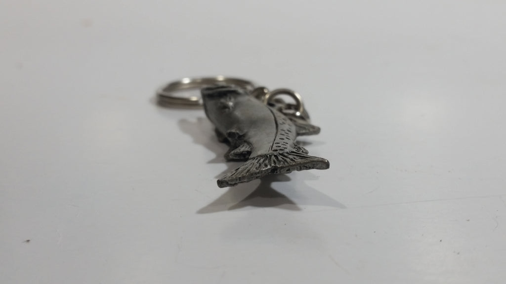 Salmon Fish Shaped Metal Key Chain Fisherman Sportsmen Outdoors Collec ...