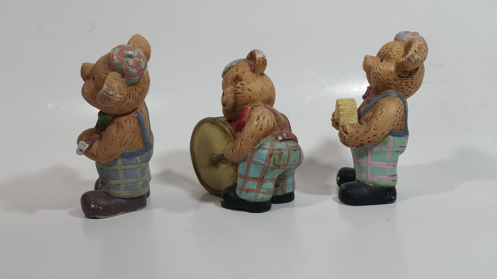 Vintage Teddy Bear Musical Band Playing Instruments Drummer, Squeeze A ...