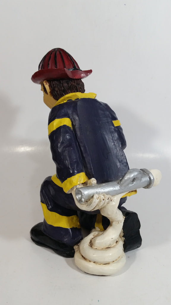 Fireman Firefighter Holding A Young Child Heavy Wine Bottle Holder Scu ...