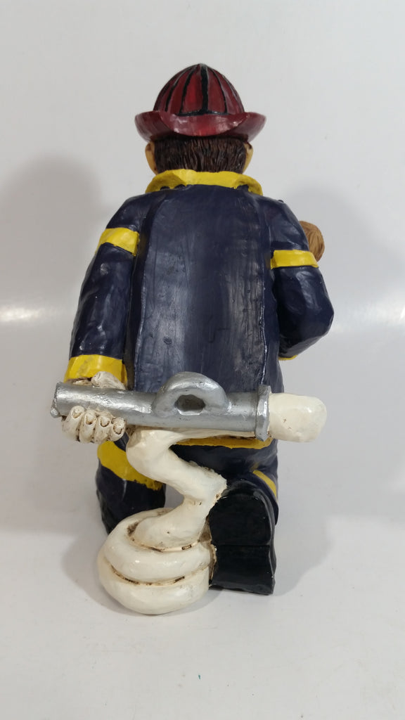 Fireman Firefighter Holding A Young Child Heavy Wine Bottle Holder Scu ...