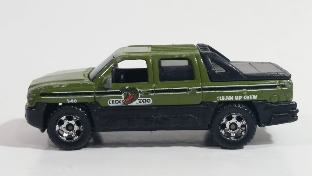 2009 Matchbox Croc Zoo Chevy Avalanche Truck Olive Green MB86 Die Cast ...