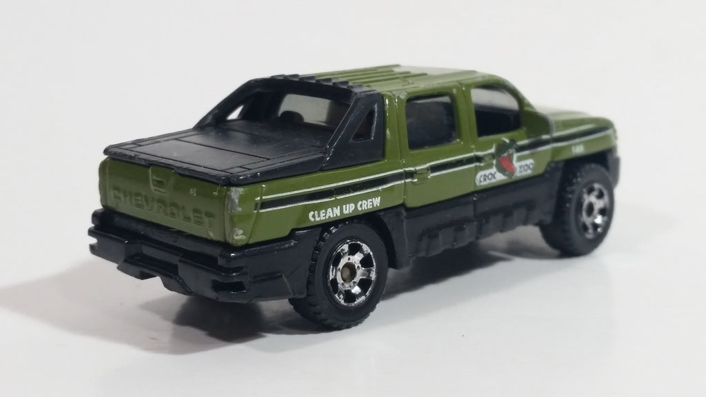 2009 Matchbox Croc Zoo Chevy Avalanche Truck Olive Green MB86 Die Cast ...
