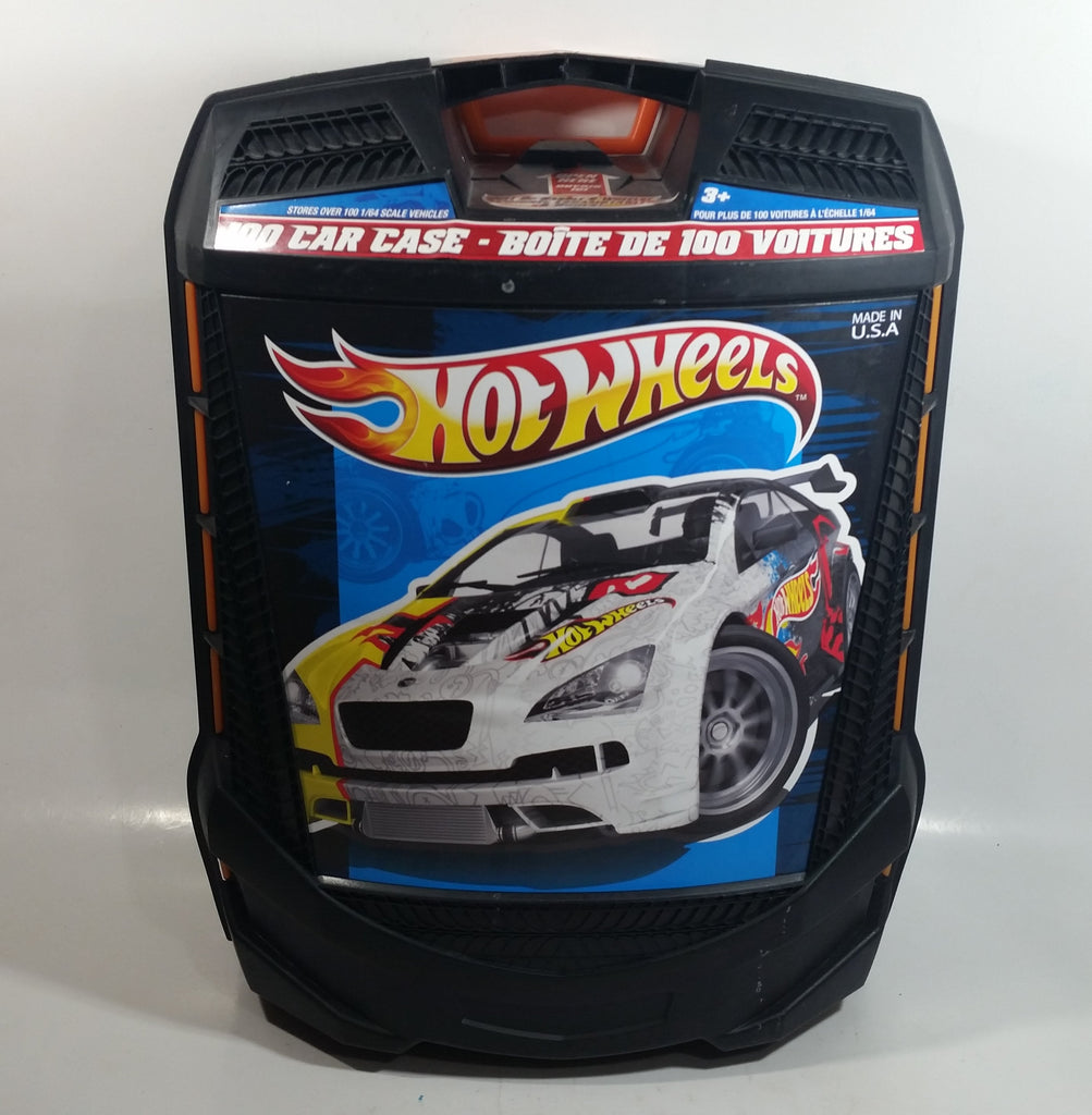 2011 Hot Wheels 100 Car Carry Case 1/64 Scale Black Die Cast Toy Car V ...