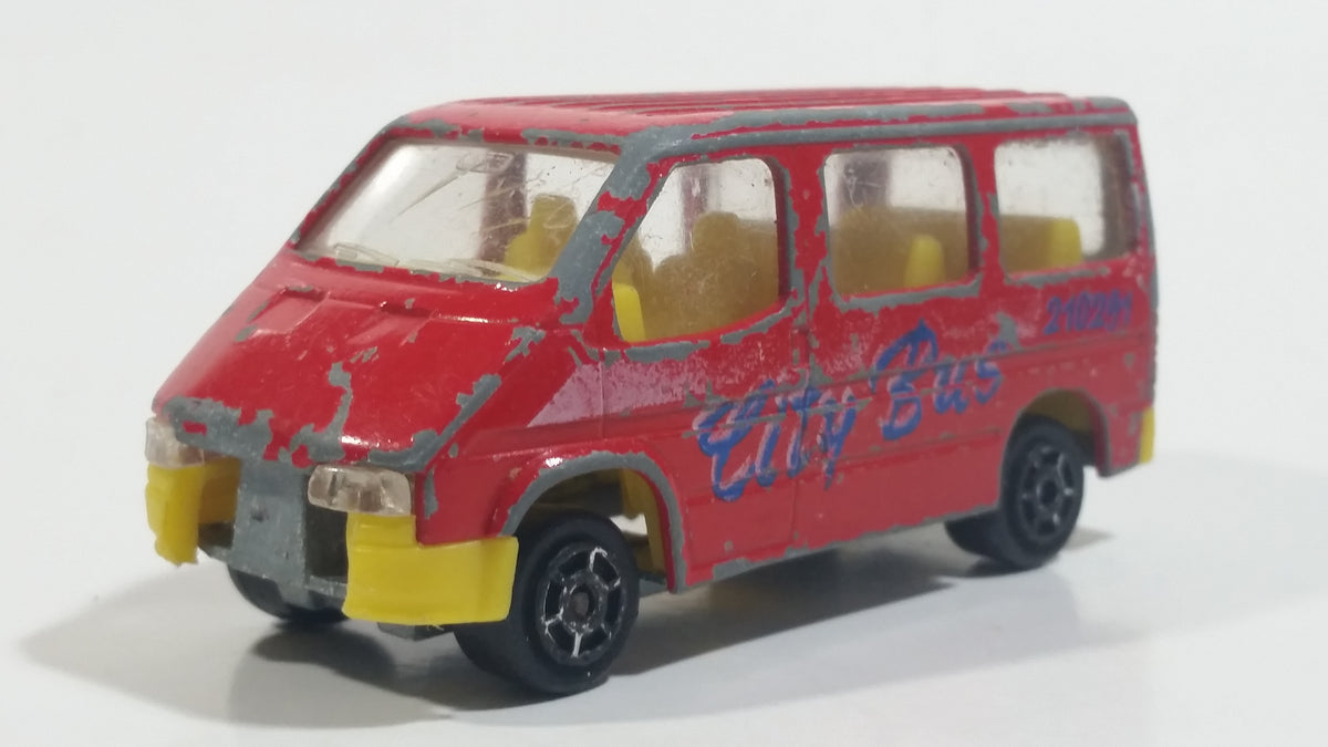 Majorette No. 243 Ford Transit Van "City Bus" Red 1/60 Scale Die Cast ...