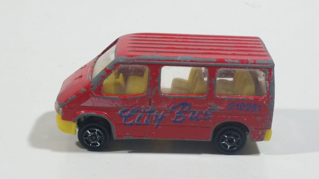 Majorette No. 243 Ford Transit Van "City Bus" Red 1/60 Scale Die Cast ...