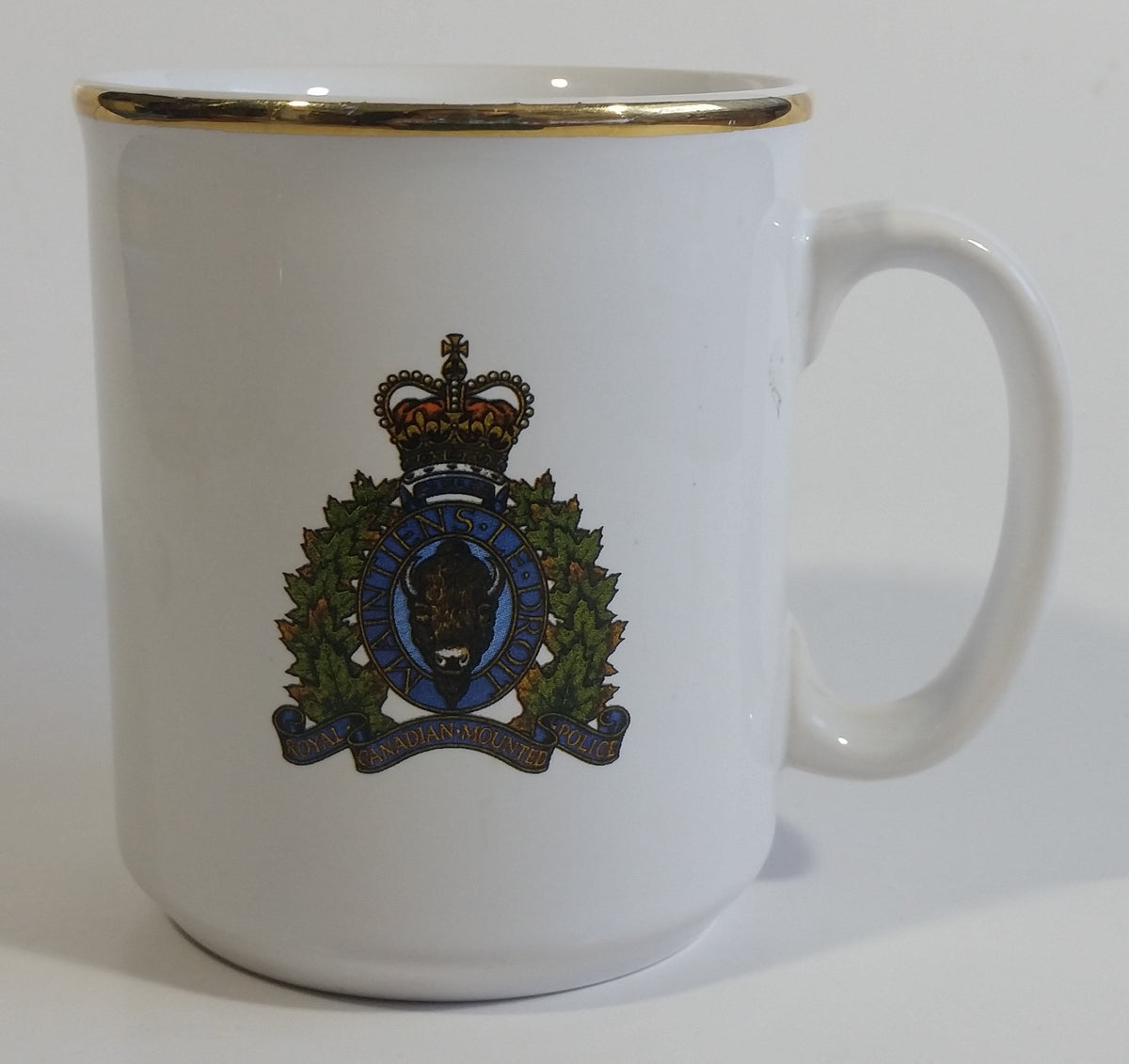 Vintage RCMP Royal Canadian Mounted Police Crest Decor Gold Rimmed Cer ...