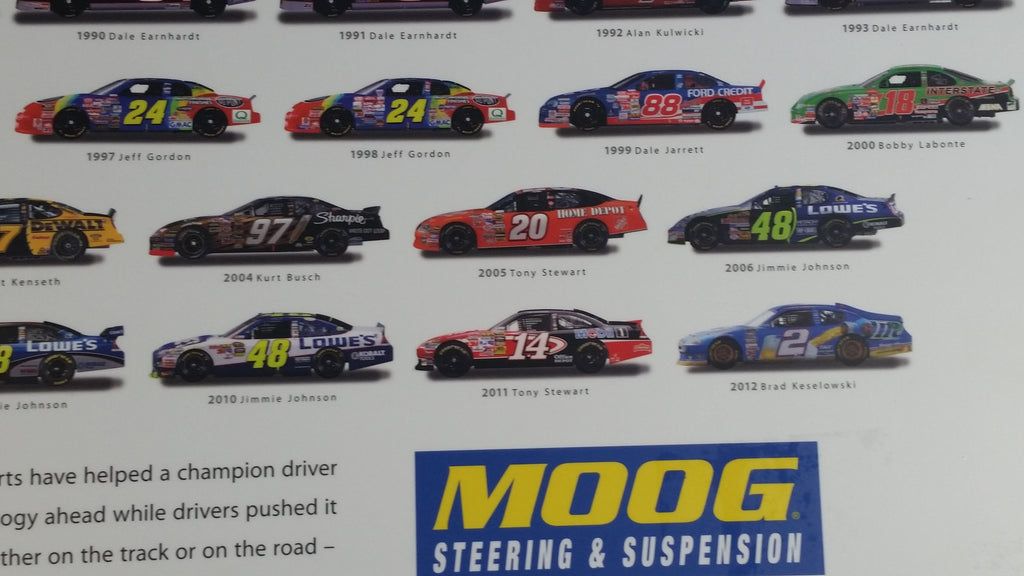 2012 Moog 47 Years of Dominance NASCAR Performance Large 17 3/4" x 24 ...
