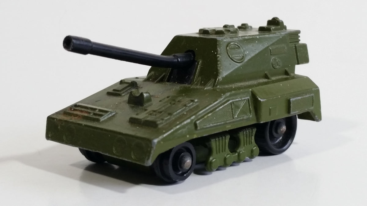 Vintage 1976 Lesney Matchbox Rolamatics No. 70 S.P Gun Tank Army Green ...
