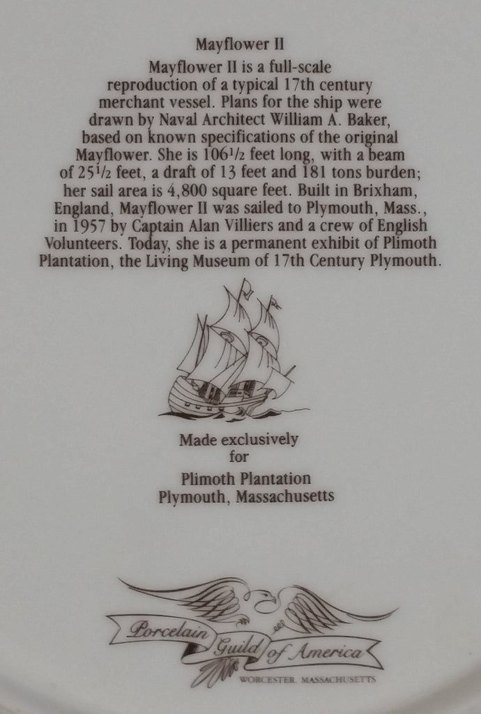 Porcelain Guild of America Plimoth Plantation Mayflower 1620 Exclusive ...