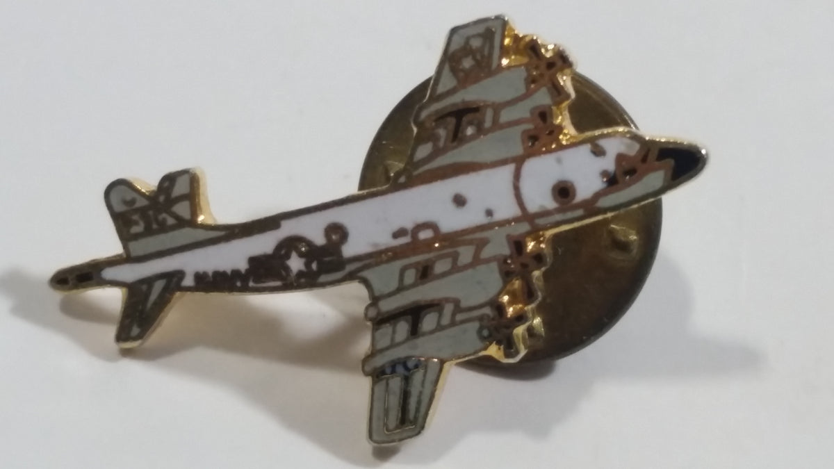 U.S. Navy Lockheed P-3C Orion Airplane Plane Shaped Enamel Metal Pin ...