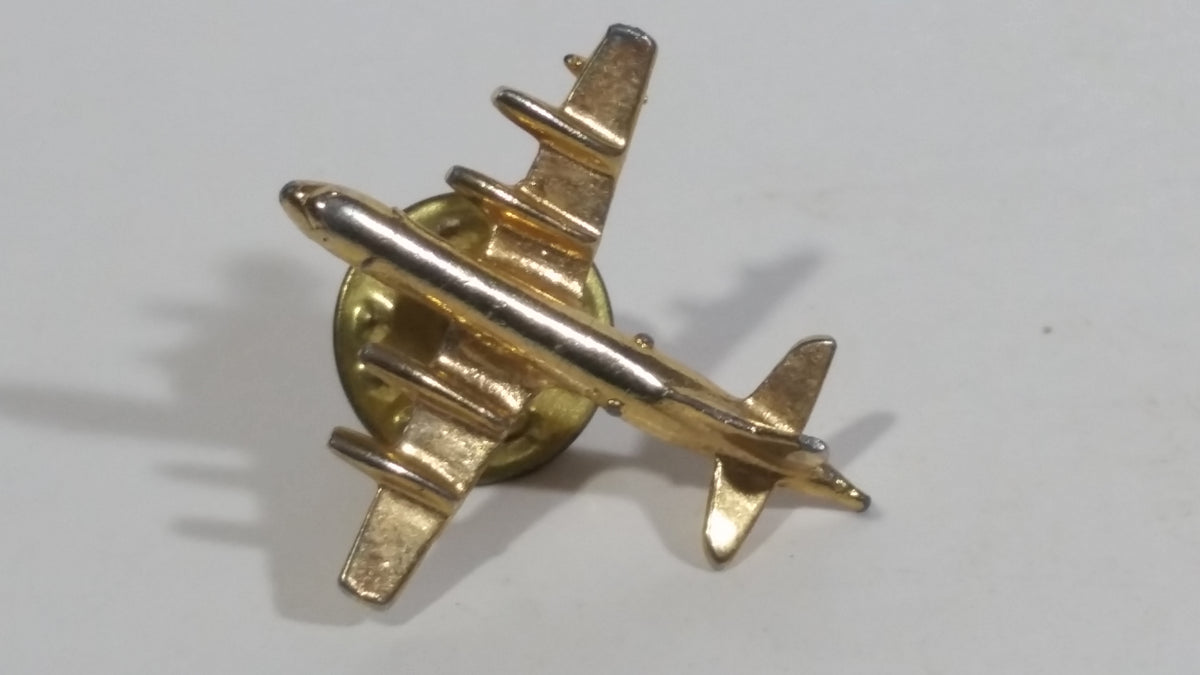 Airplane Plane Jumbo Passenger Jet Shaped Gold Tone Metal Pin ...
