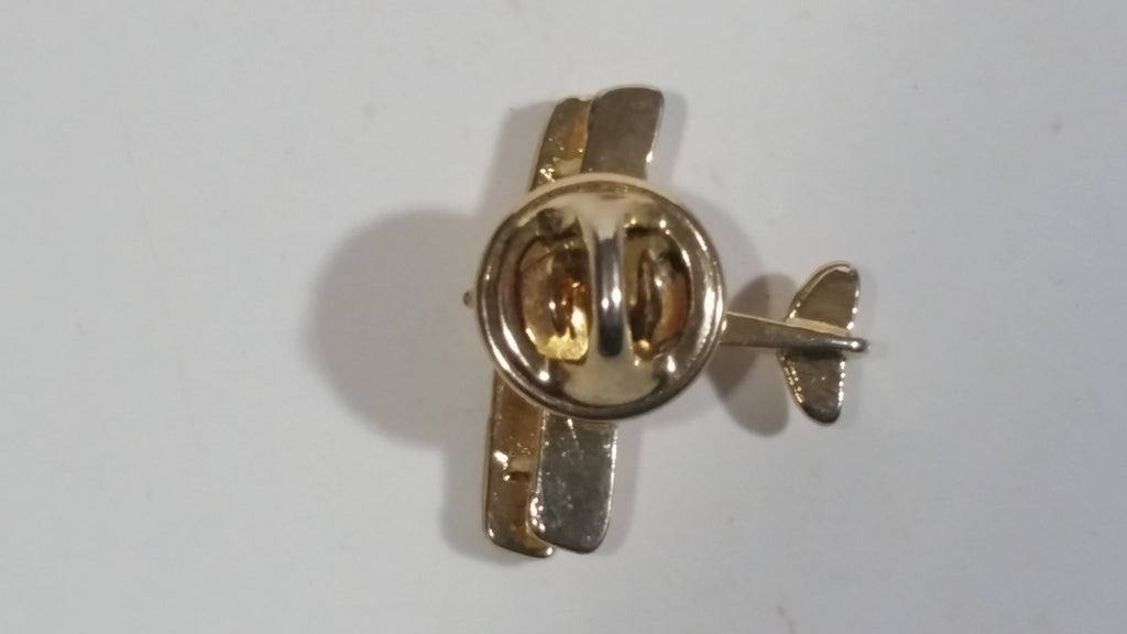 Airplane Plane Bi-Wing Shaped Gold Tone Metal Pin – Treasure Valley ...