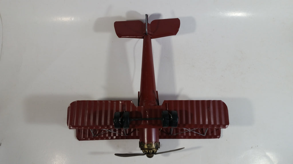 Vintage Style German Red Baron Bi-Plane WWII Large Tin Metal Military ...