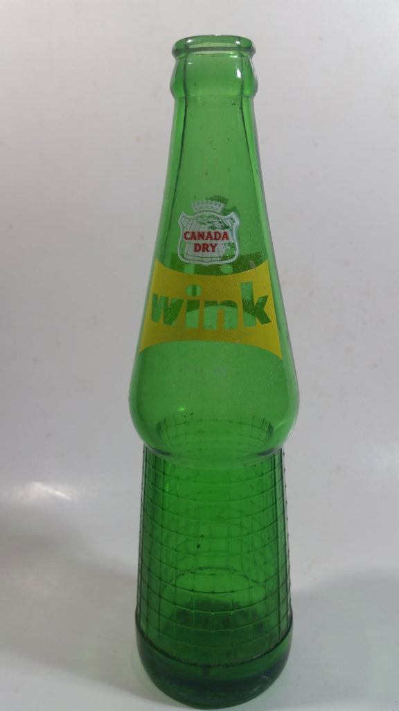Vintage Canada Dry Wink 9 14 Tall Green Glass Soda Pop Beverage Bott Treasure Valley