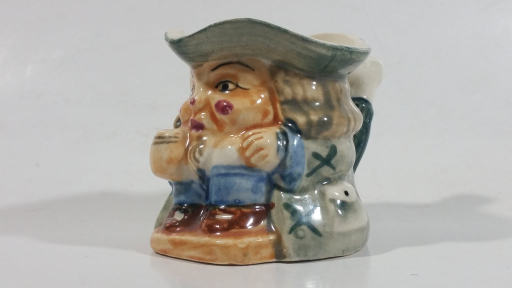 Antique Toby Style 3" Tall Man Holding Tankard Eyes Opened Face Mug Ha ...