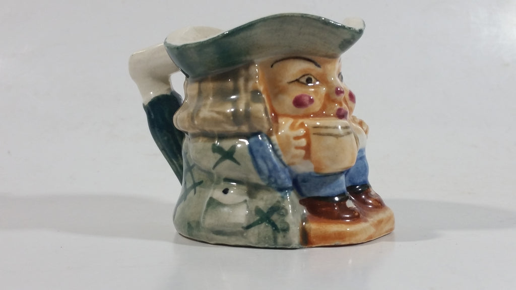 Antique Toby Style 3" Tall Man Holding Tankard Eyes Opened Face Mug Ha ...