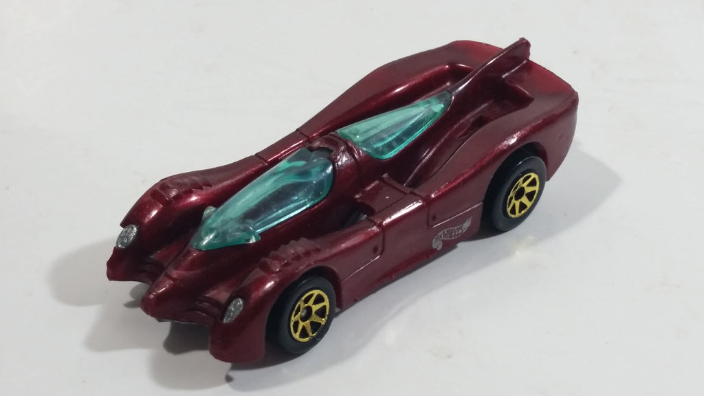 1995 Hot Wheels Power Pistons Dark Red Die Cast Toy Race Car Vehicle 7 ...