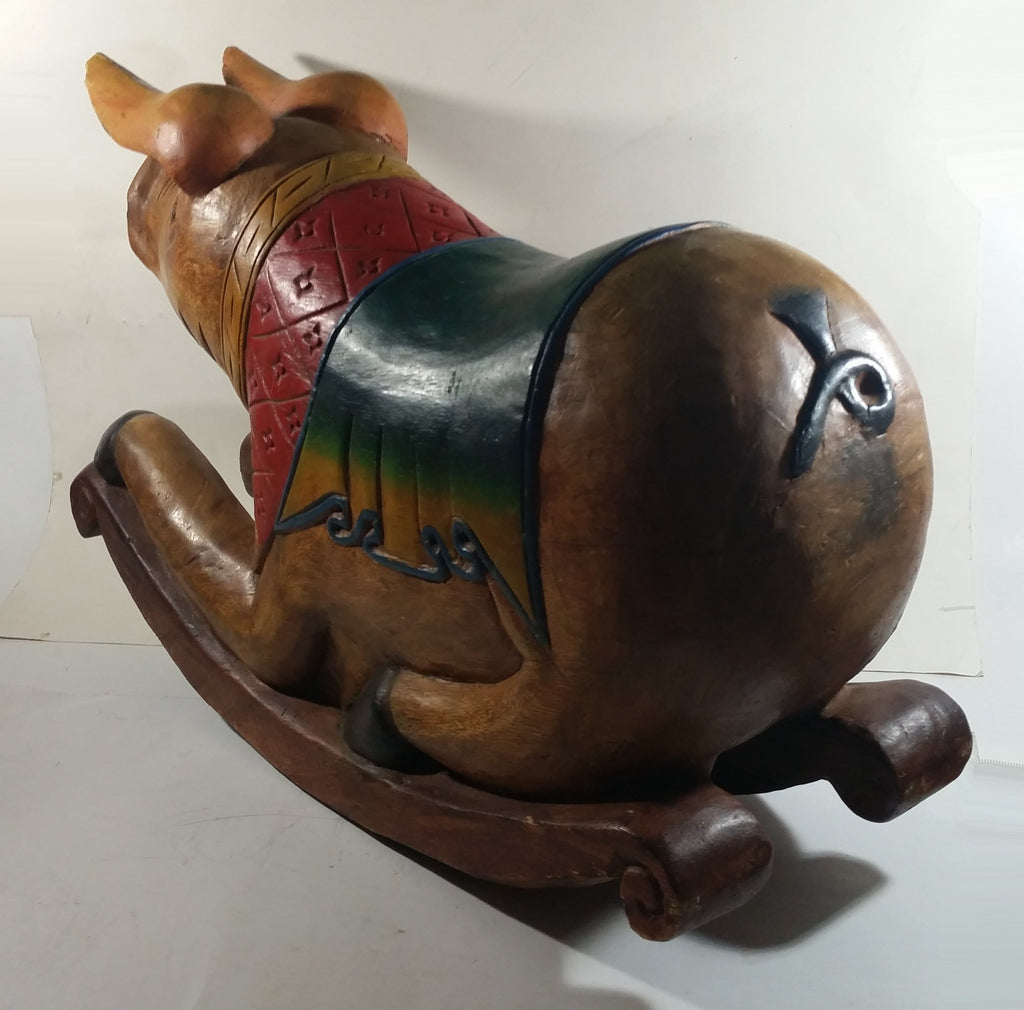 Vintage Super Rare Hand-carved Wooden Rocking Pig Made In Thailand ...