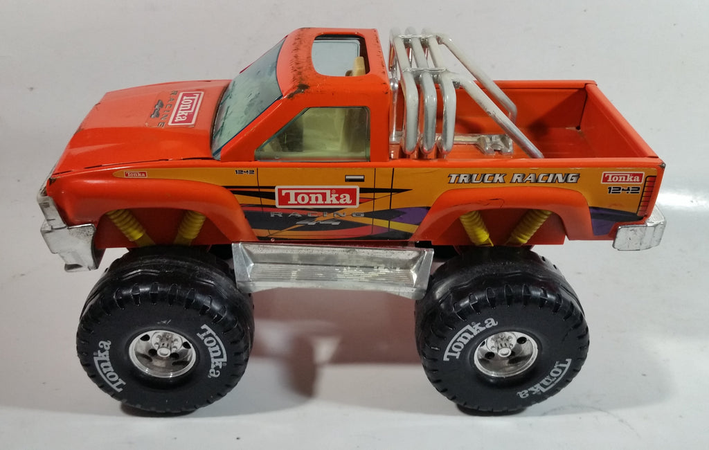2002 Tonka Hasbro Funrise Monster Truck Racing Orange Pressed Steel an ...