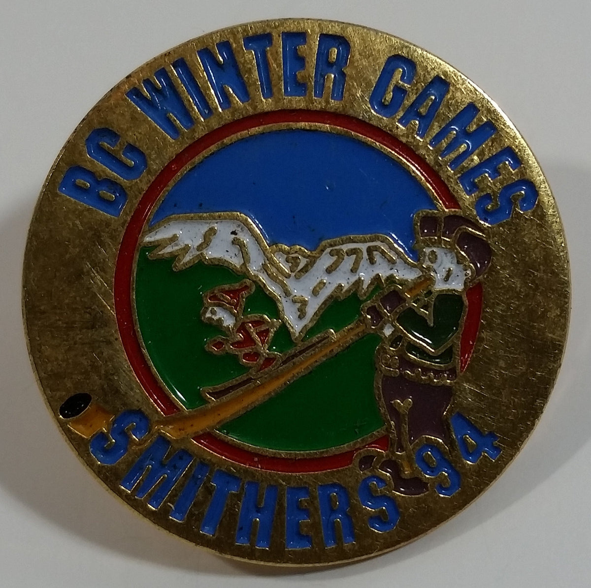 B.C. Winter Games Smithers '94 Round Enamel Metal Lapel Pin – Treasure ...