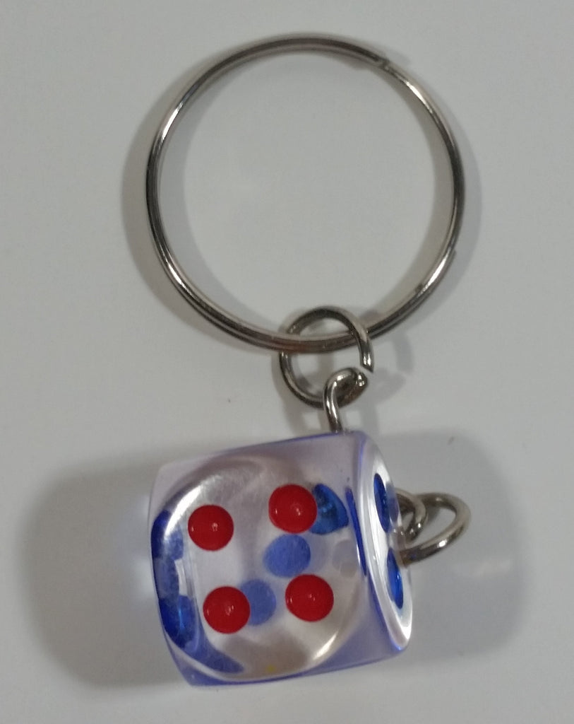 Clear Acrylic Colored Dot Dice Keychain – Treasure Valley Antiques ...
