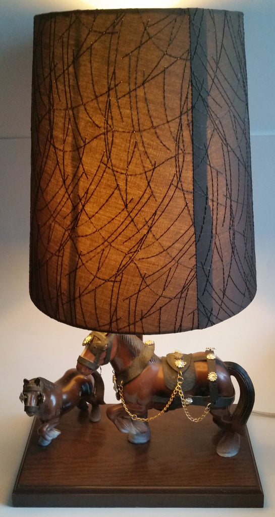 Vintage Gilbert Products Clydesdale Horse 19" Tall Table Lamp Light ...