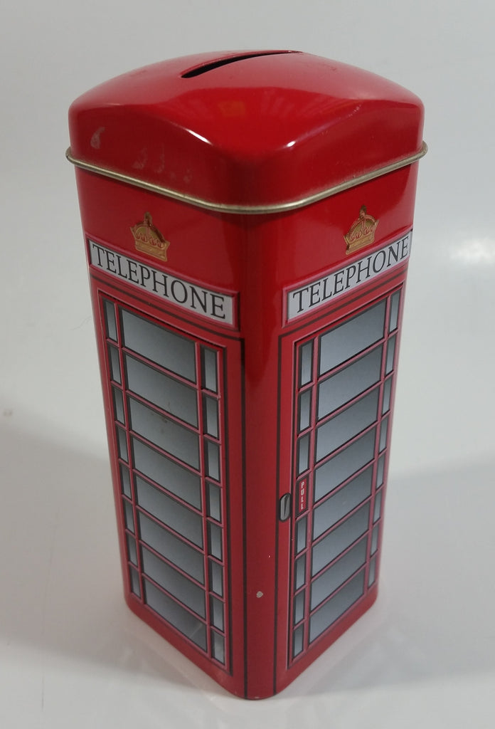 New English Teas Brand 5 1/2" Tall Telephone Booth Tin Metal Coin Bank ...