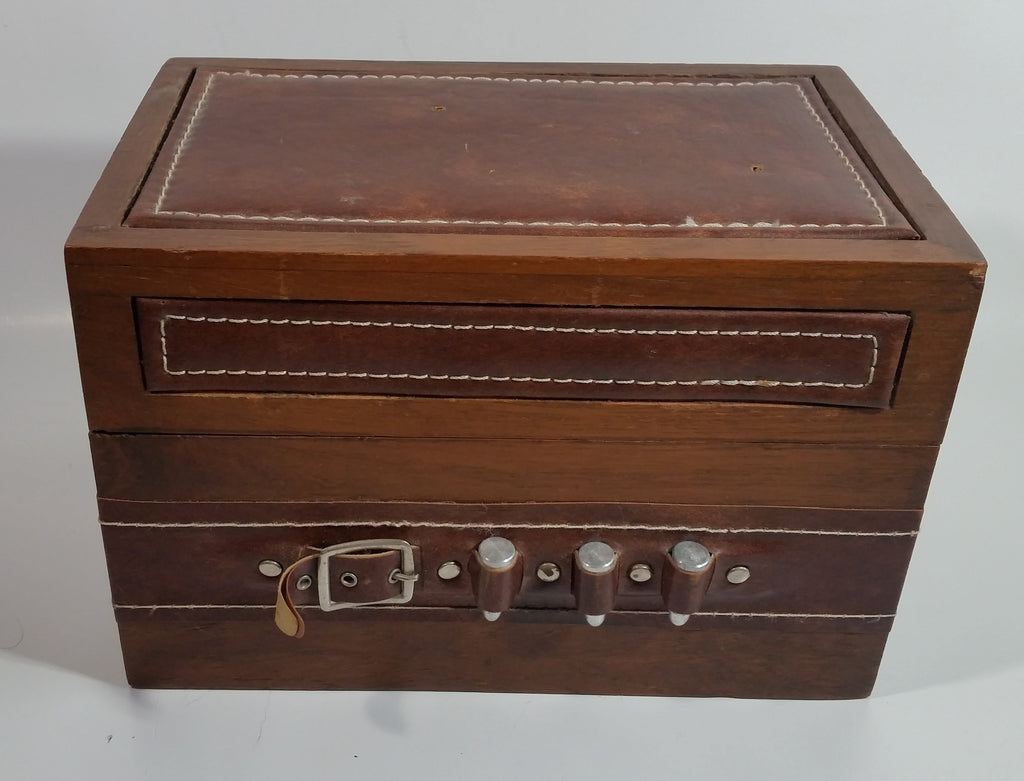 Very Unique Inlaid and Wrapped Brown Faux Leather Fake Bullet Ammo Bel ...