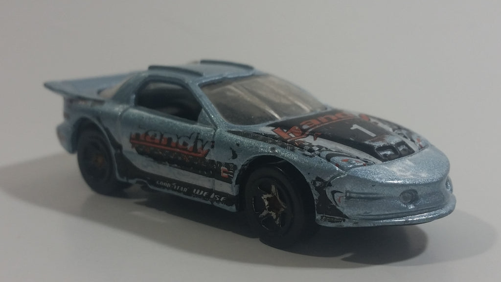 2002 Hot Wheels Pontiac IROC Firebird Silver Blue Die Cast Toy Race Ca ...
