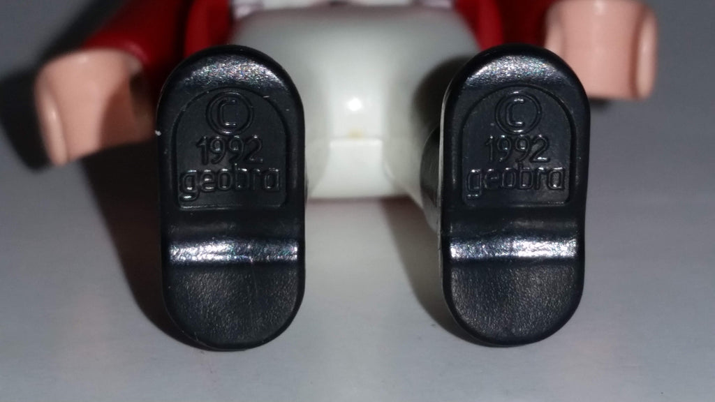 1992 Geobra Playmobil Blonde Girl Red Top White Collar 2" Tall Toy Fig ...