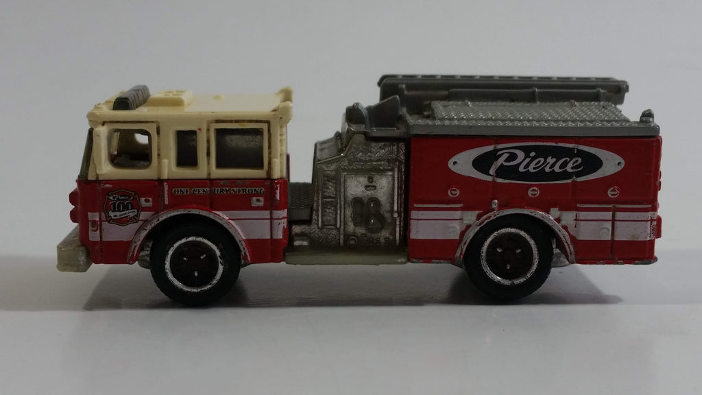 2013 Matchbox MBX Heroic Rescue Pierce Fire Engine Red and White Die C ...