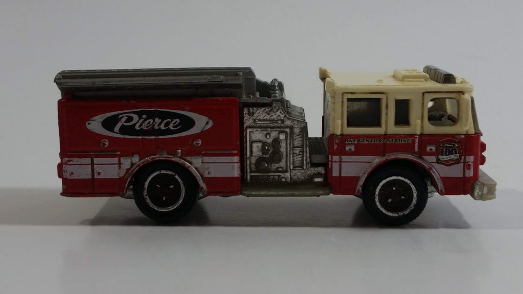2013 Matchbox MBX Heroic Rescue Pierce Fire Engine Red and White Die C ...