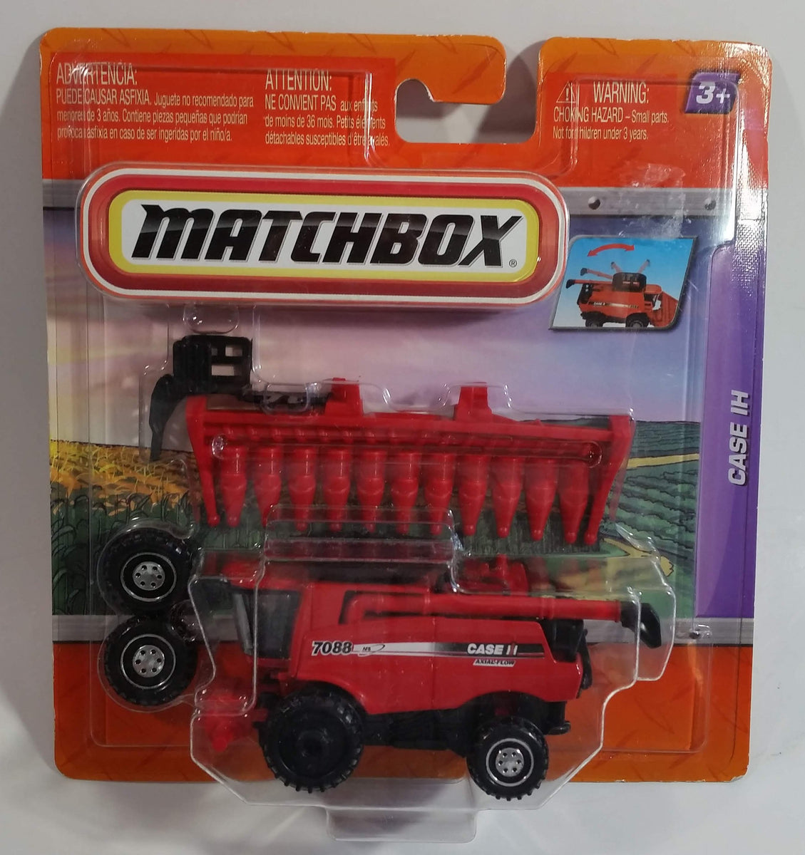 2010 Matchbox Case IH Combine Harvester 7088 AF8 Axial Flow Red Die Ca ...