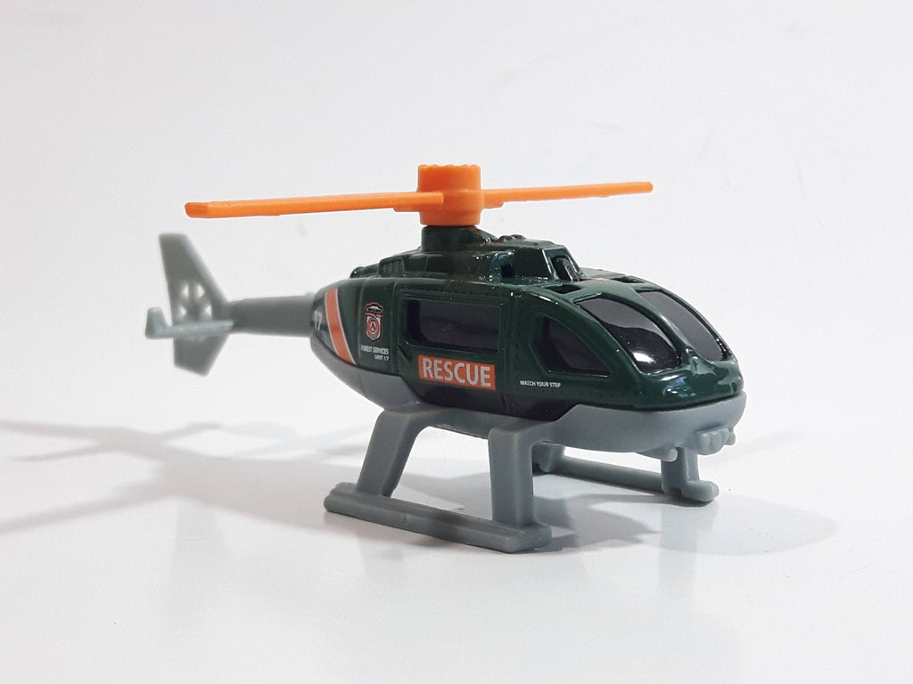 2018 Matchbox Wildfire Rescue Rescue Helicopter Dark Green Die Cast To ...