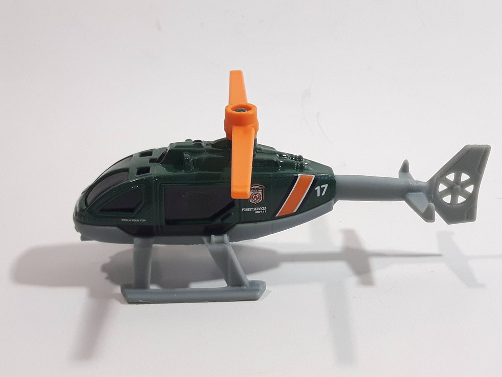 2018 Matchbox Wildfire Rescue Rescue Helicopter Dark Green Die Cast To ...