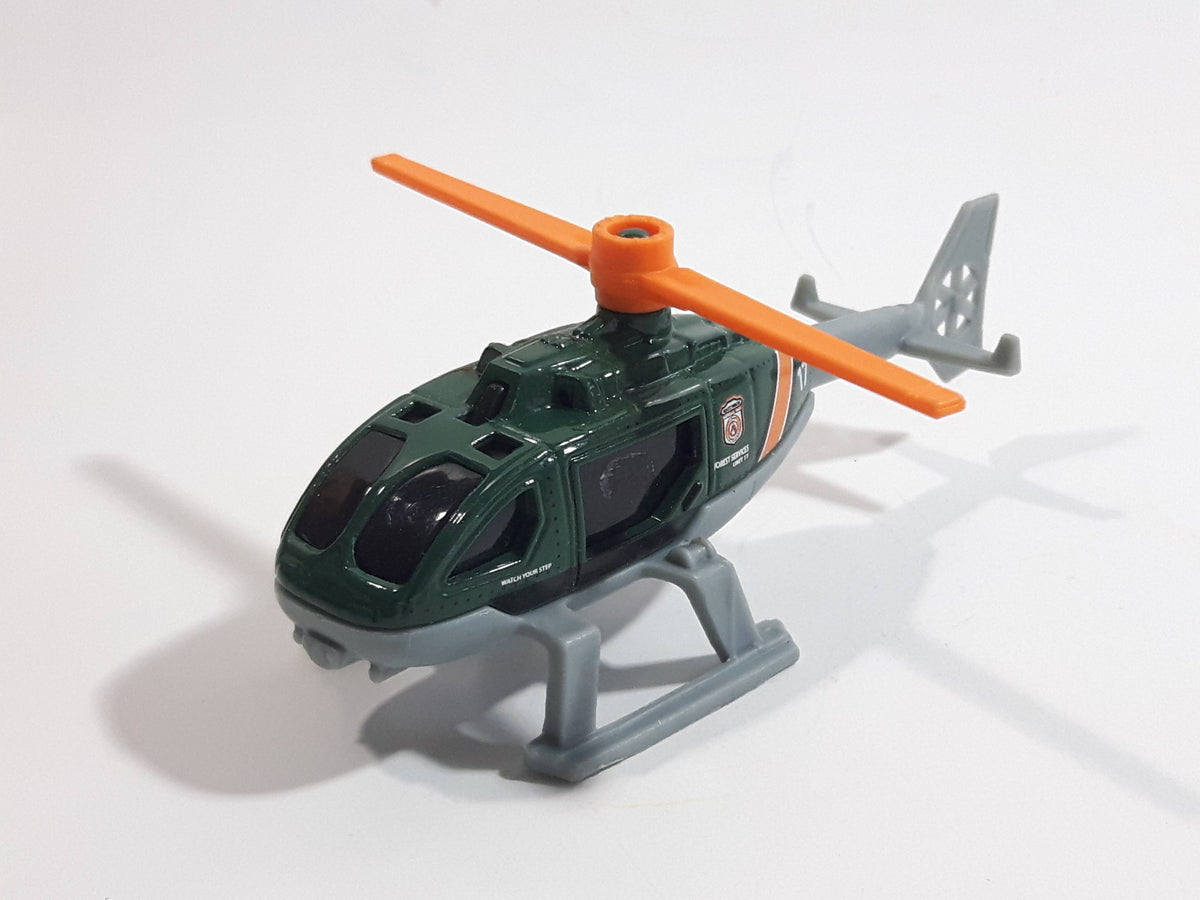 2018 Matchbox Wildfire Rescue Rescue Helicopter Dark Green Die Cast To ...