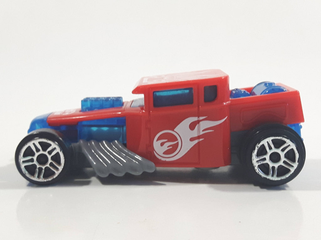 2015 Hot Wheels Bone Shaker Red Blue Plastic Body Pullback Motorized F ...