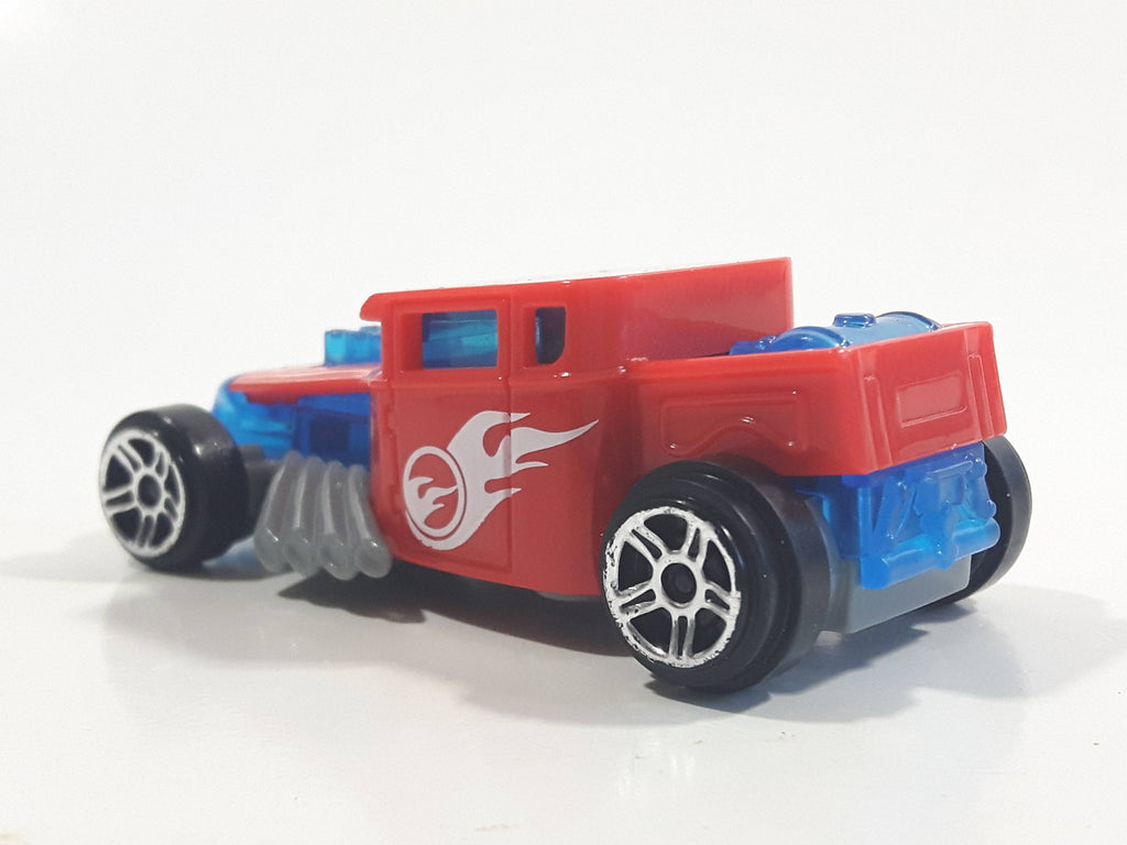 2015 Hot Wheels Bone Shaker Red Blue Plastic Body Pullback Motorized F ...