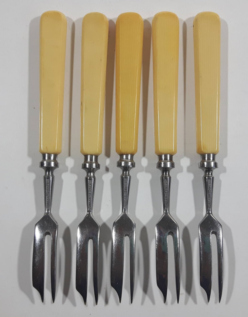 Vintage Seki HKK Bakelite Handle Non-Stain Steel Appetizer Forks Set o ...