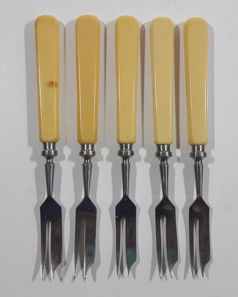 Vintage Seki HKK Bakelite Handle Non-Stain Steel Appetizer Forks Set o ...