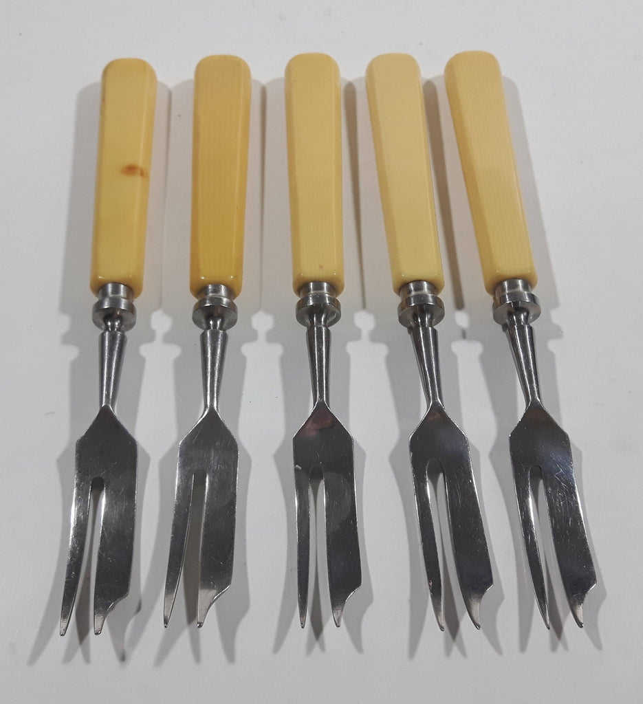 Vintage Seki HKK Bakelite Handle Non-Stain Steel Appetizer Forks Set o ...