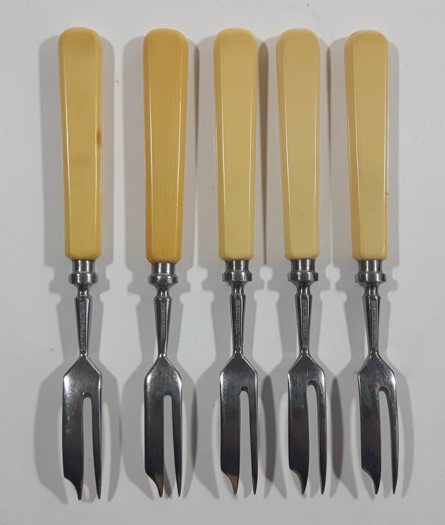 Vintage Seki HKK Bakelite Handle Non-Stain Steel Appetizer Forks Set o ...