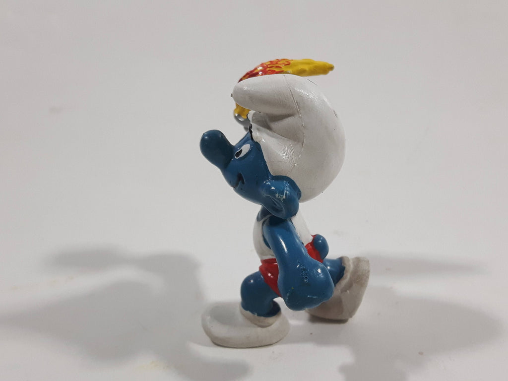 Vintage 1979 Peyo Smurf Character Olympic Athlete Running with Torch P ...