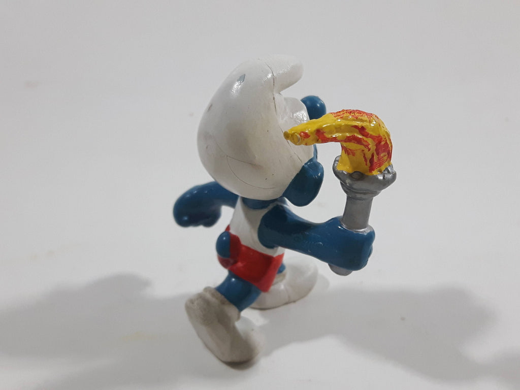 Vintage 1979 Peyo Smurf Character Olympic Athlete Running with Torch P ...